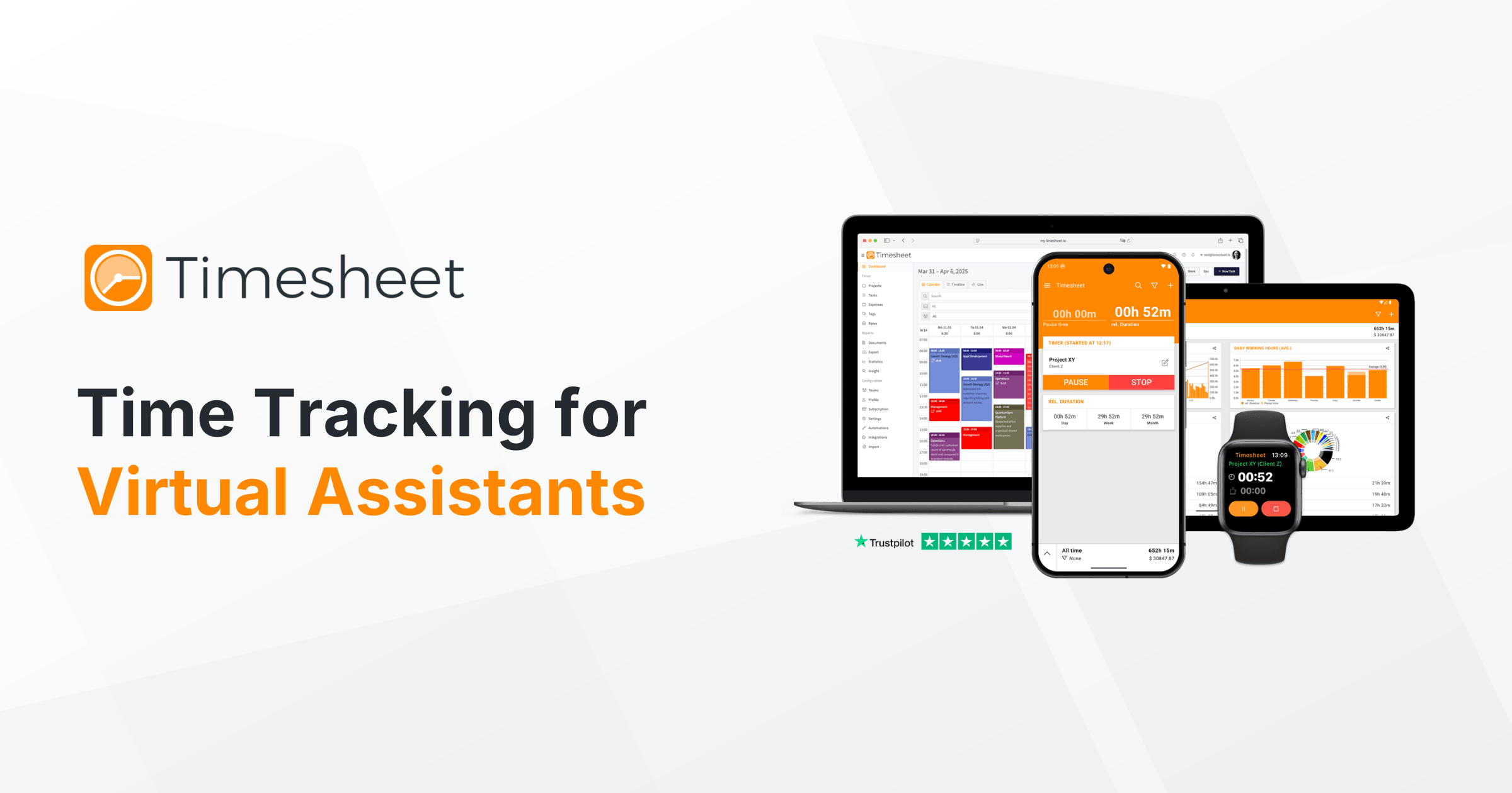 Time Tracking for Virtual Assistants | Timesheet | timesheet.io